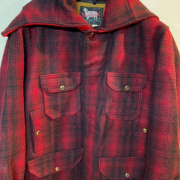 Woolrich | Jackets & Coats | Vintage Rare 94s Woolrich Red Plaid Hooded ...